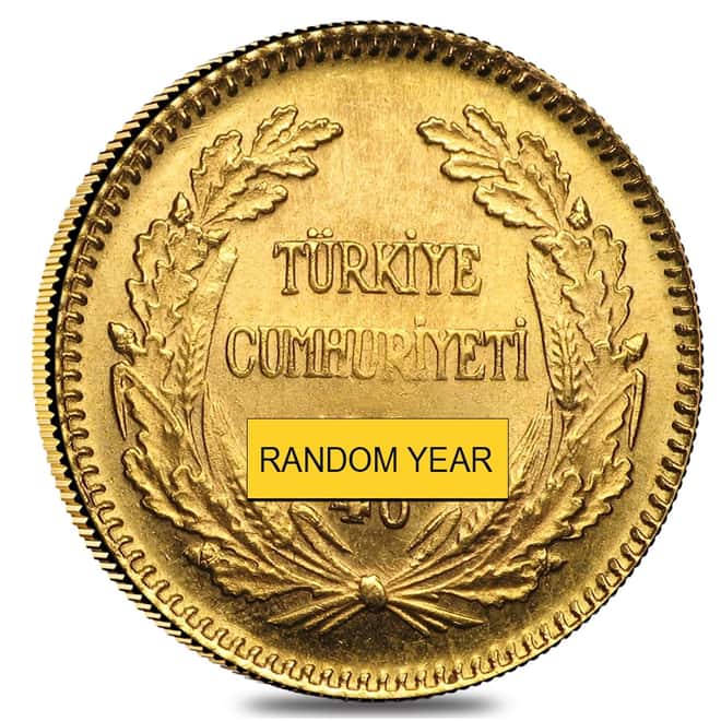 25 Kurush Turkey Ataturk Gold Coin BU Random Year