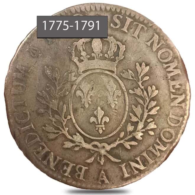 1775-1791 France 1 Ecu Louis XVI Silver Coin Circ (Random Year)