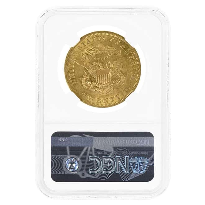 1853 $20 Liberty Head Double Eagle Gold Coin NGC AU 55