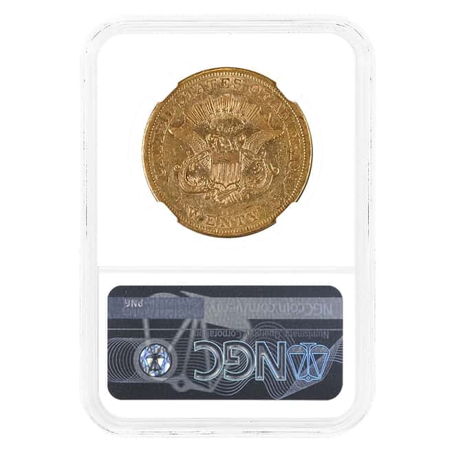 1864 S $20 Liberty Head Double Eagle Gold Coin NGC AU 53