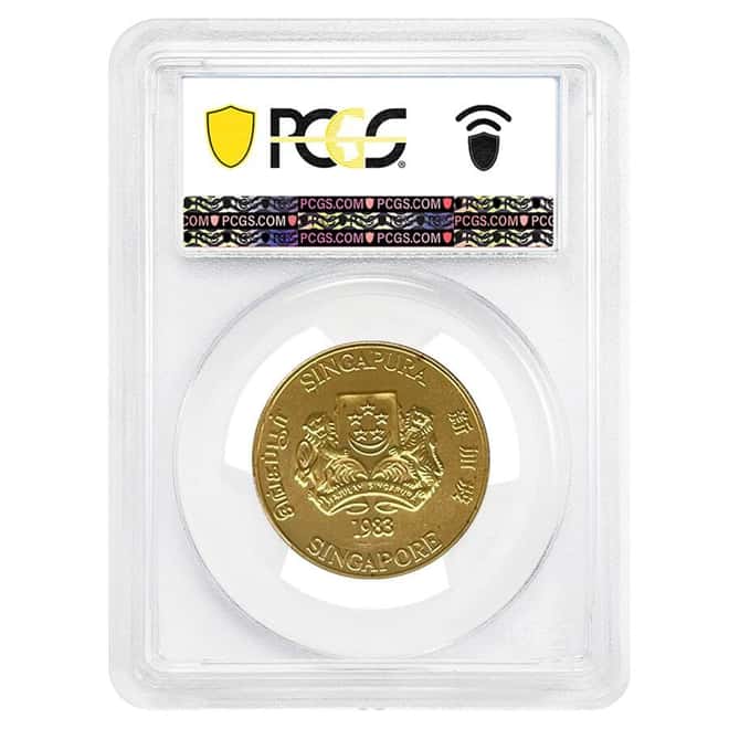 1983 1 oz Singapore Gold Dragon Coin PCGS MS 69 in Stock