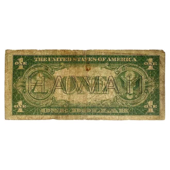 1935 A $1 Silver Certificate Currency Note Hawaii Cull