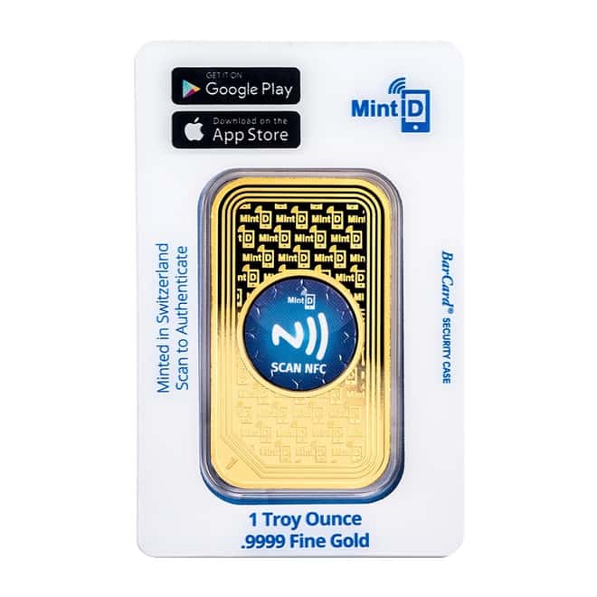 1 oz MintID Gold Bar NFC Scan Authentication | Bullion Exchanges