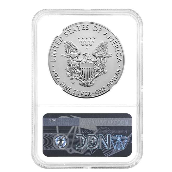 2019-W 1 oz Enhanced Silver Eagle NGC PF 70 Pride of Two Nations
