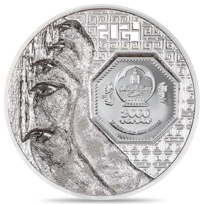 2024 Mongolia 3 oz Proof Silver Snow Leopard Coin .9999 Fine