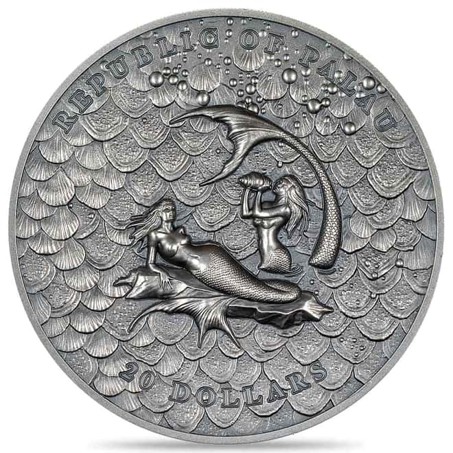 2024 Palau 3 oz Silver Underwater Fantasy Mermaids Coin