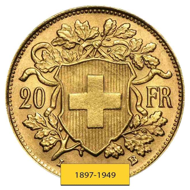 20 Francs Swiss Vreneli Gold Coin 1879-1949 | Bullion Exchanges