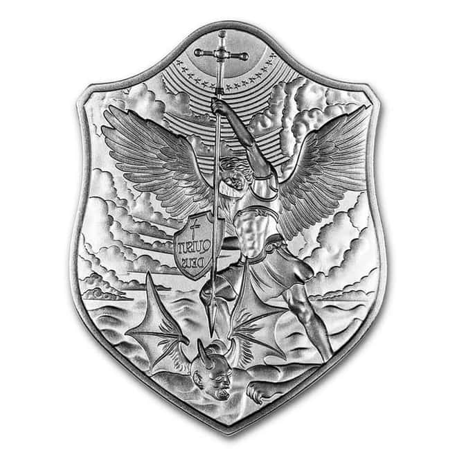 2 oz South Korea Silver Archangel Michael Ornate Shield