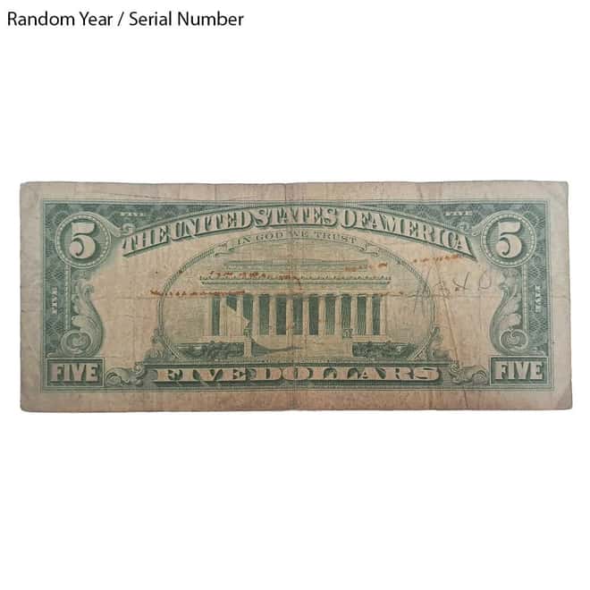 $5 Bill Legal Tender Currency Star Note Red Seal Cull
