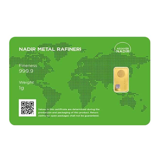 1 gram Nadir Refinery Gold Bar .9999 In Assay|Bullion Exchanges