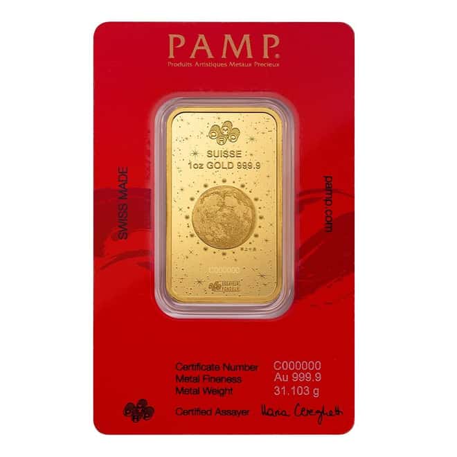 2025 1 oz PAMP Suisse Lunar White Snake Gold Bar (in Assay)