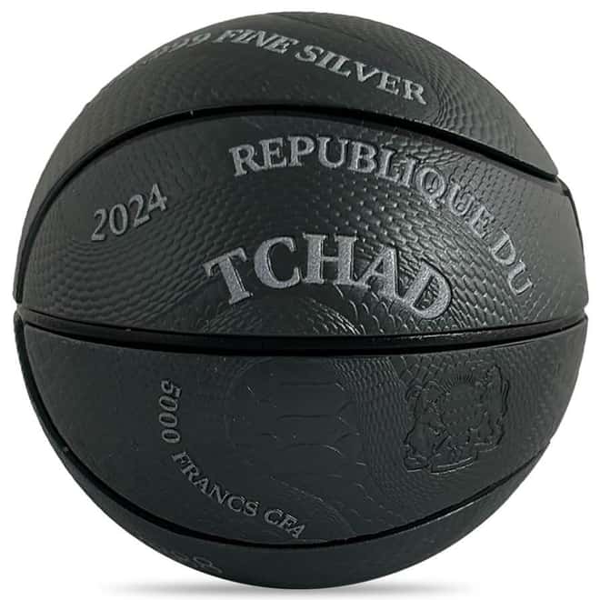 2024 1 oz Silver Black Mamba Snake Basketball Spherical Coin