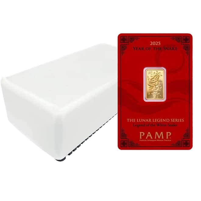 2025 5 Gram PAMP Suisse Lunar White Snake Gold Bar in Assay