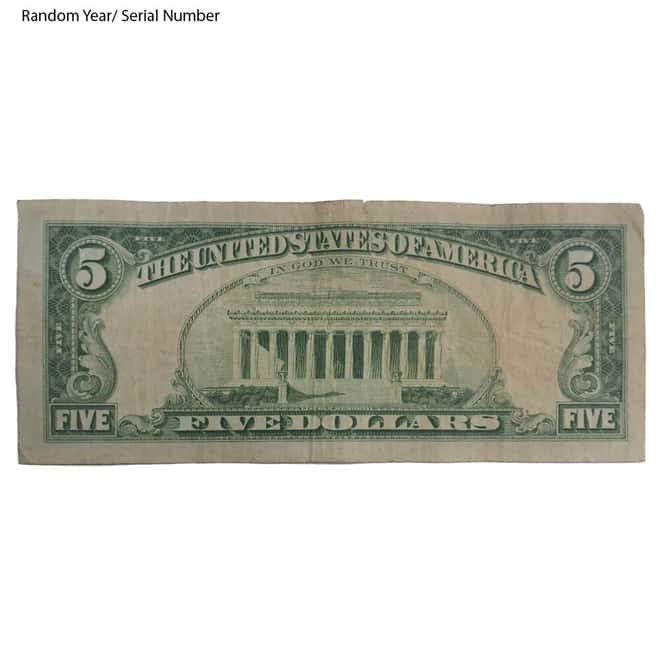 $5 Bill Legal Tender Currency Note Red Seal Cull (Random Year)