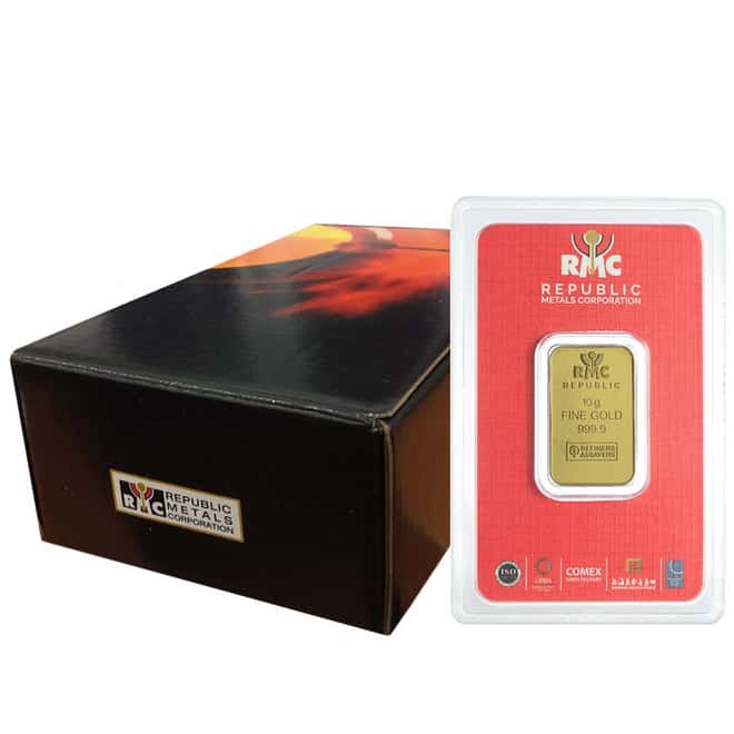 10 gram Republic Metals RMC Gold Bar In Assay | Bullion Exchanges