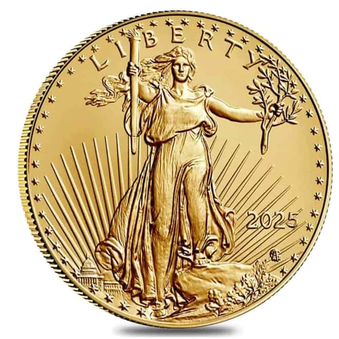 2025 1 oz Gold American Eagle $50 Coin BU (in Assay)