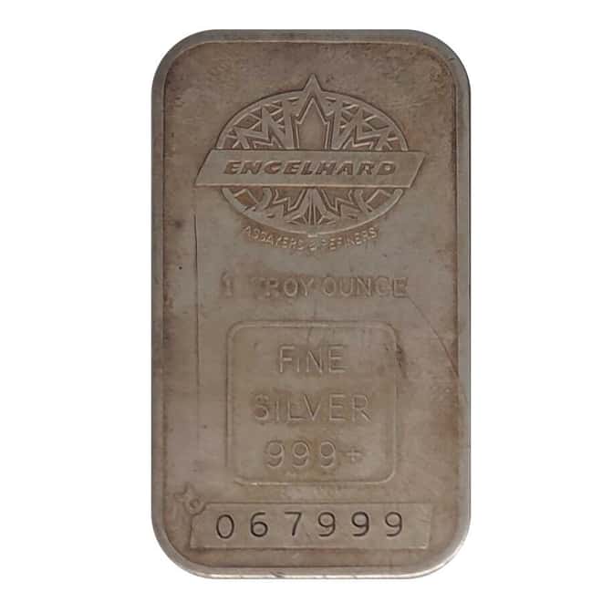 1981 1 oz Engelhard Commercial Maple Leaf Silver Bar