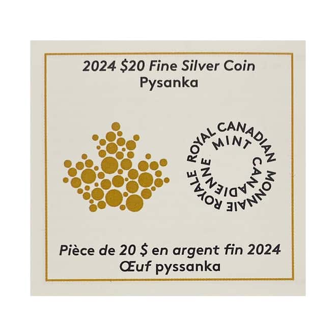 2024 Canada 1 oz Silver Pysanka Easter Egg Coin In stock