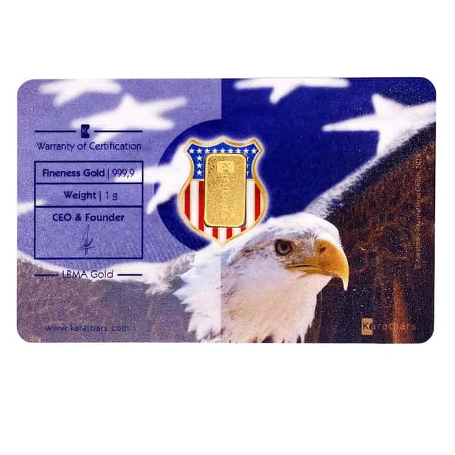 1 gram Nadir Refinery Karatbars Gold Bar .9999 Fine In Assay