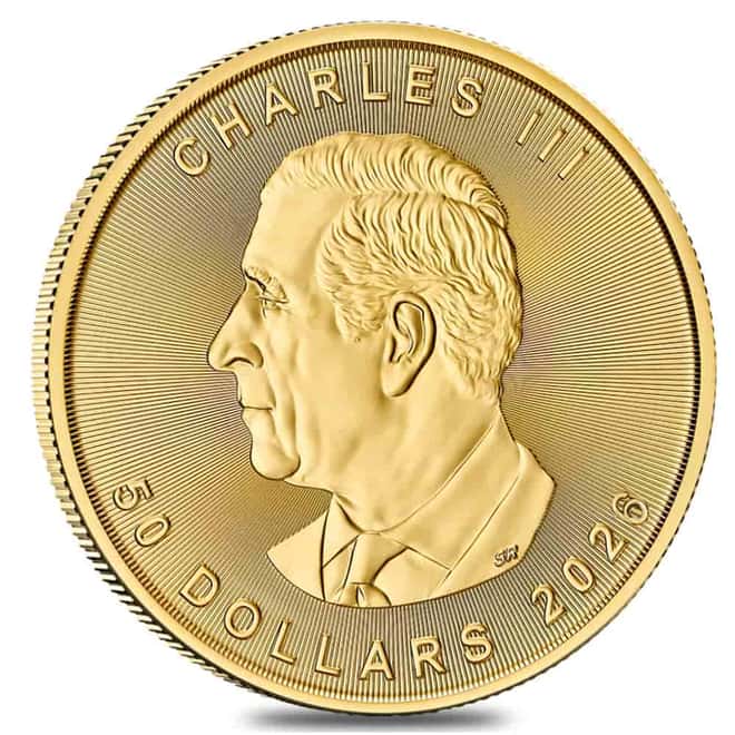 2026 1 oz Canadian Gold Maple Leaf $50 Coin BU (in Assay)