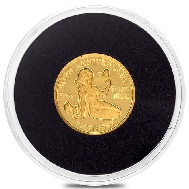 1/4 oz Proof Gold Snow White Disney Round (w/Box & COA)