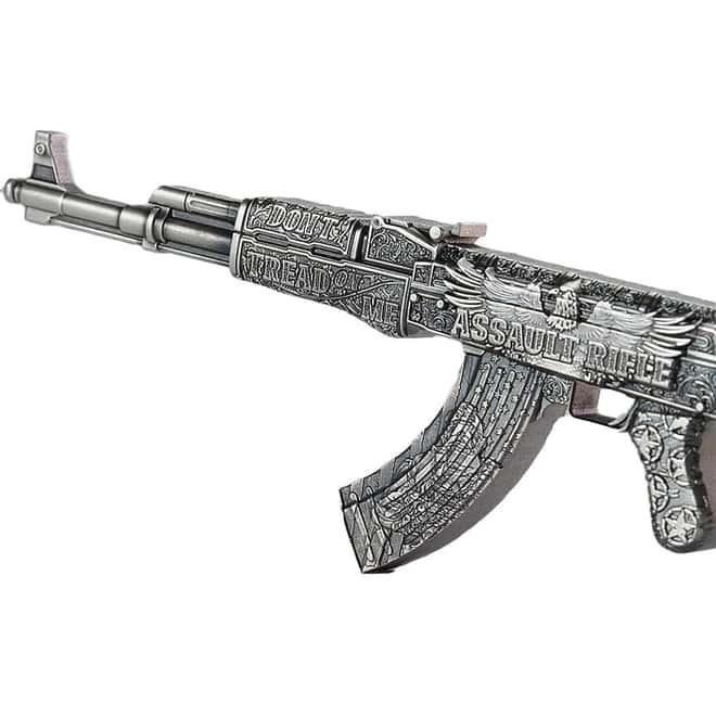 2024 Chad 2 oz Silver Assault Rifle Antiqued Shaped