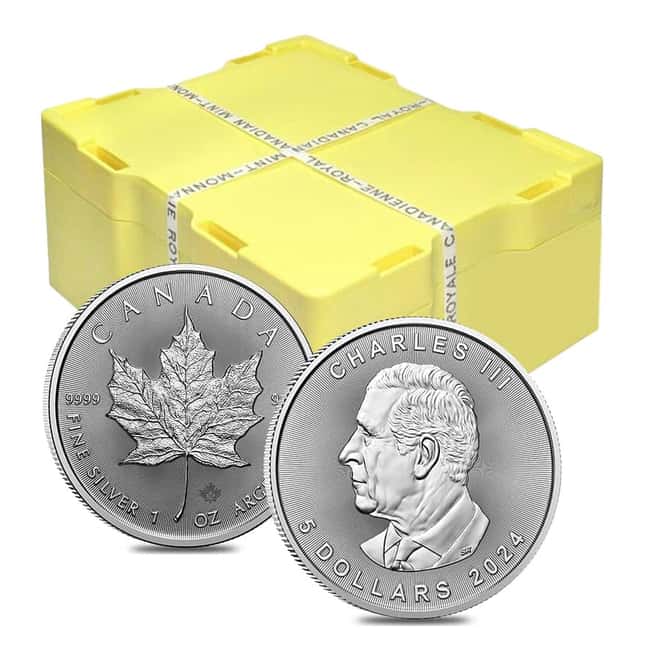 Monster Box of 500 2024 1 oz Canadian Silver Maple Leaf Coin BU