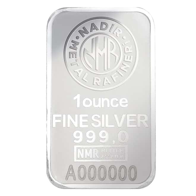 1 oz Nadir Refinery Silver Bar .999 Fine (In Assay)