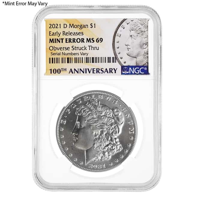 2021-D Morgan Silver $1 NGC MS 69 Error Obv | Bullion Exchanges