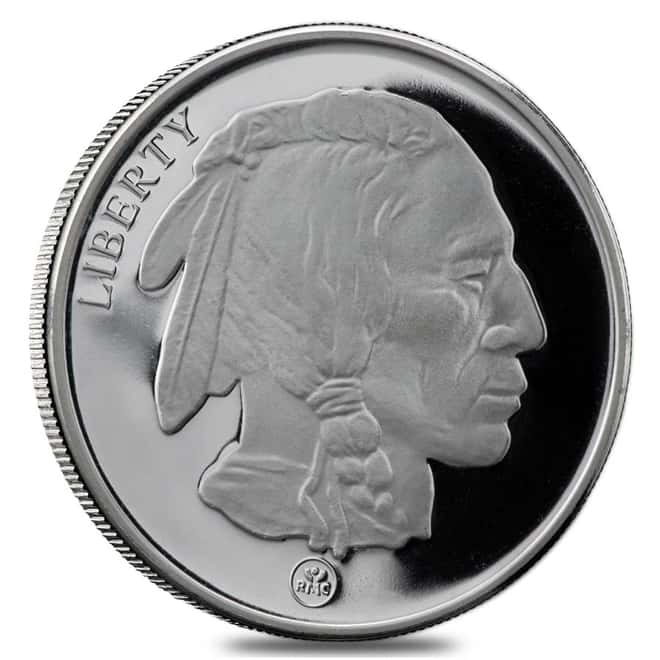 Lot of 100 - 5 Rolls of 20 - Buffalo Design RMC 1 oz. .999 Fine Silver ...