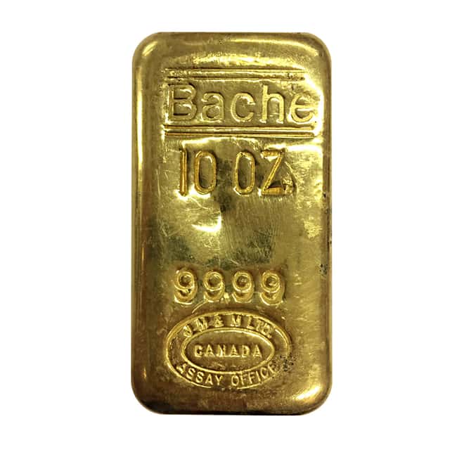 10 oz Johnson Matthey Bache Hand Poured Gold Bar