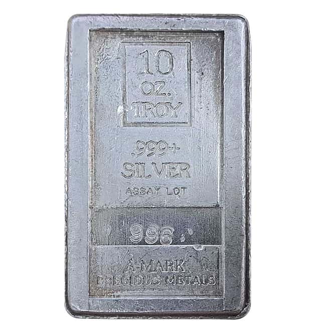 10 oz A-Mark Vintage Stackable Silver Bar .999 Fine