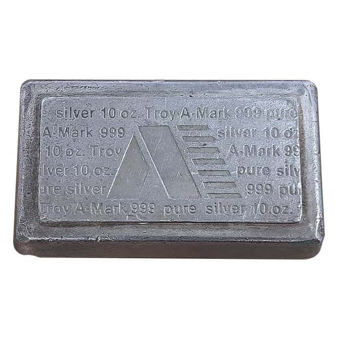 10 oz A-Mark Vintage Stackable Silver Bar .999 Fine