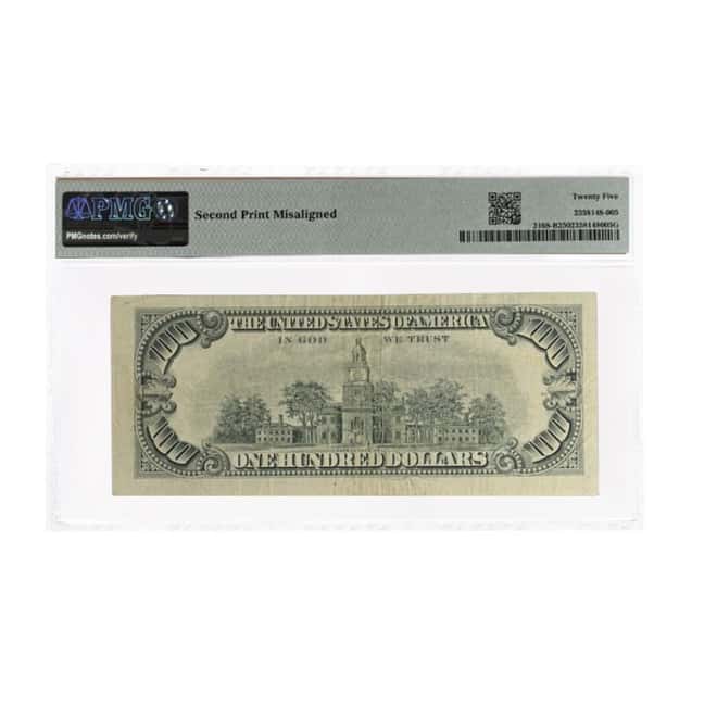 1977 $100 Federal Reserve Currency Note PMG VF 25 (Misaligned)