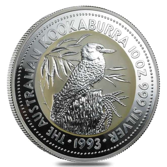 1993 10 oz Silver Australian Kookaburra Perth Mint BU