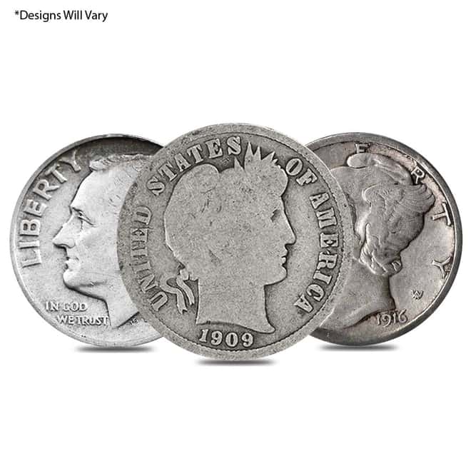 $100 Face Value Bag 90% Silver Dimes 90% | Bullion Exchanges