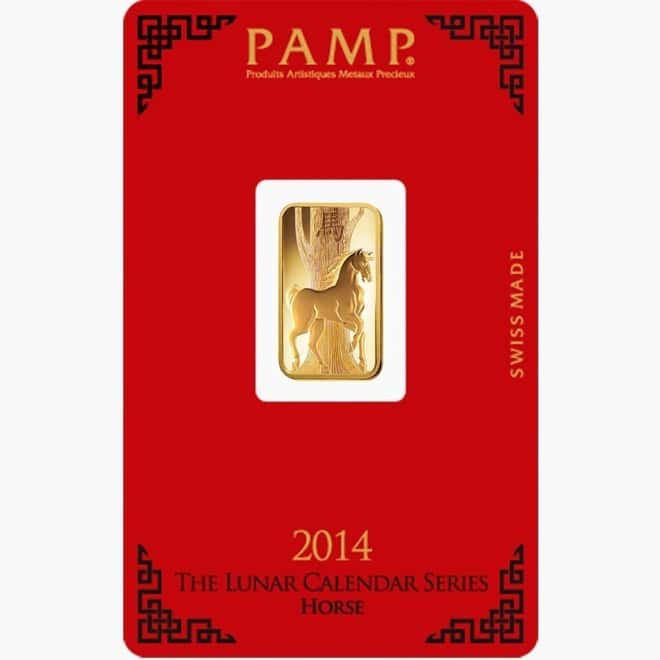 Lot of 5 - 5 gram PAMP Suisse Year of the Horse Gold Bar (In Assay)