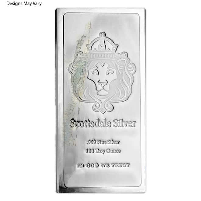 Silver at Spot - 100 oz Generic Silver Bar .999 Fine