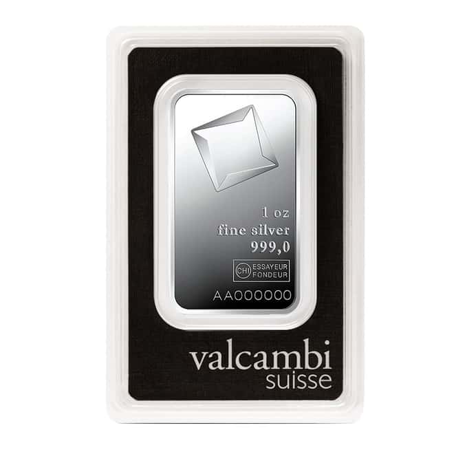 1 oz Valcambi Silver Bar .999 Fine (In Assay) in Stock