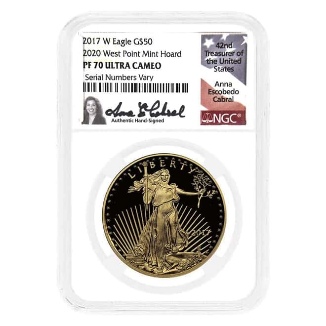 2017-W 1 oz $50 Proof Gold Eagle NGC PF 70 Anna Escobedo Cabral