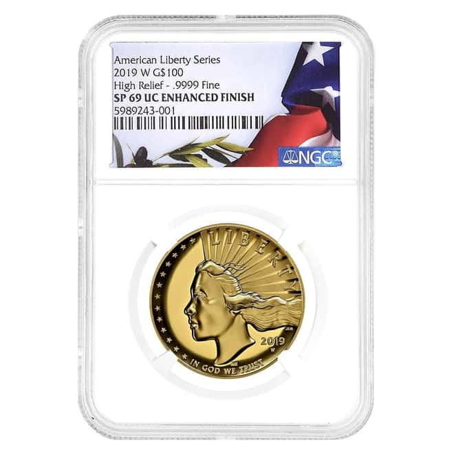 2019-W 1 oz $100 American Liberty Enhanced Gold Coin NGC SP 69