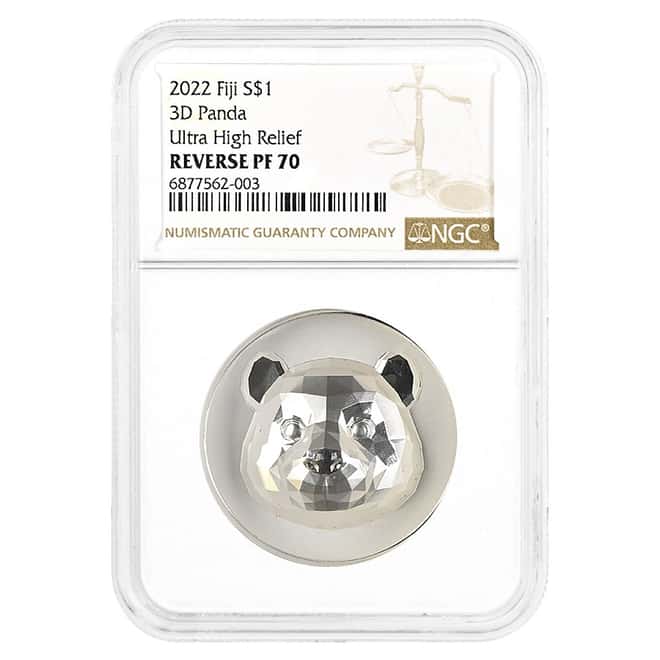 2022 Fiji 1 oz Reverse Proof Silver Multifaceted Panda NGC PF 70