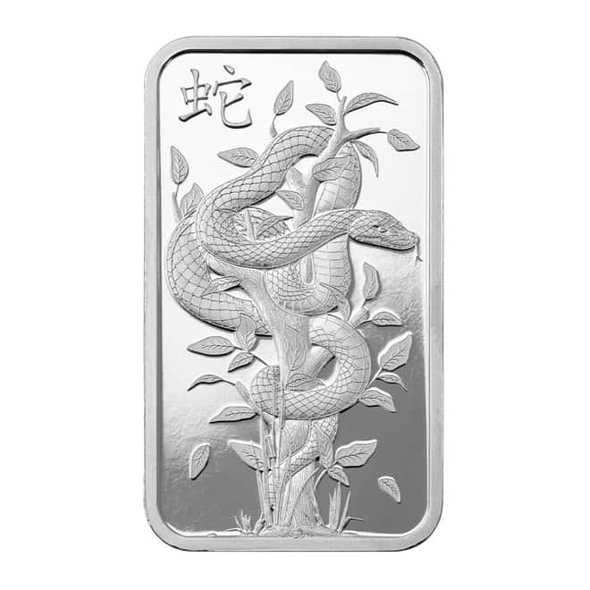 2025 10 Gram PAMP Suisse Lunar White Snake Silver Bar (in Assay)