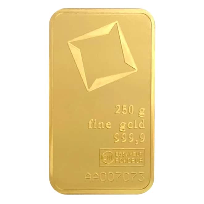 250 gram Gold Bar Valcambi Suisse .9999 Fine | Bullion Exchanges
