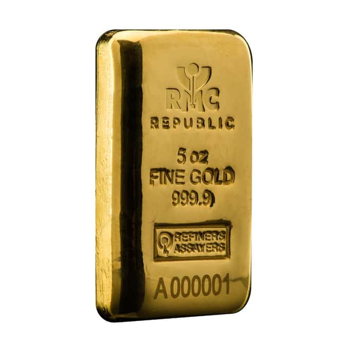 5 oz RMC Gold Bar .9999 Republic Metals | Bullion Exchanges