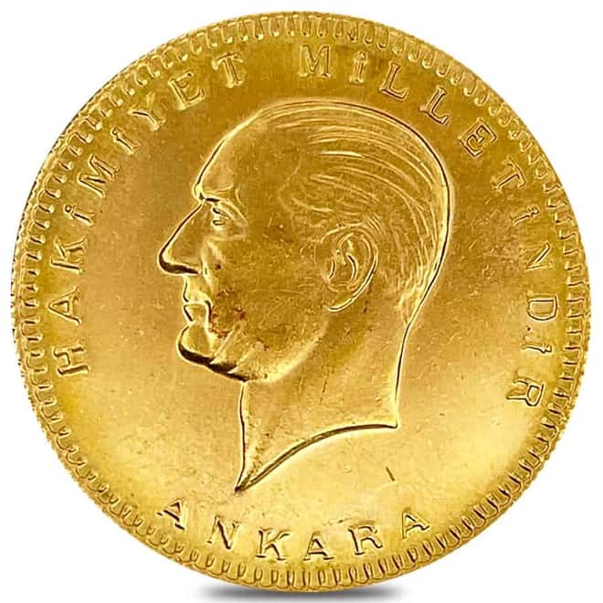 500 Kurush Turkey Ataturk Gold Coin AU/BU | Bullion Exchanges