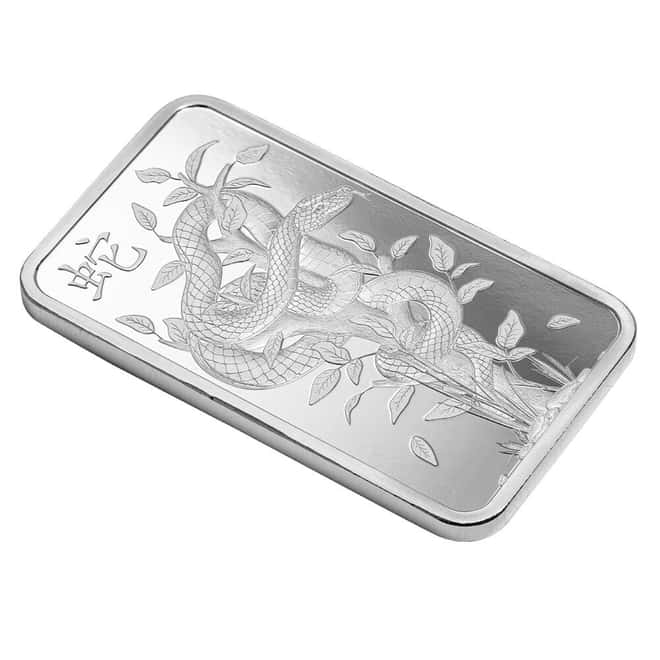 2025 1 oz PAMP Suisse Lunar White Snake Silver Bar (in Assay)