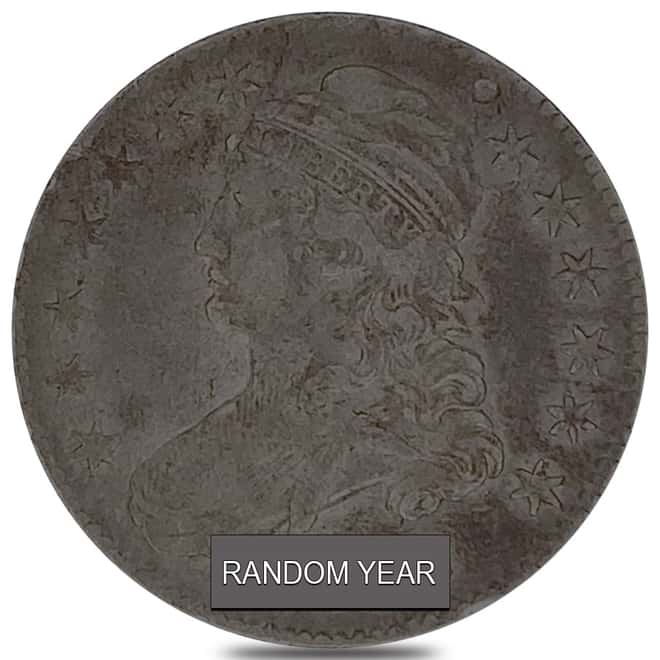 Capped Bust Half Dollar 89% Silver Coin Cull (Random Year)