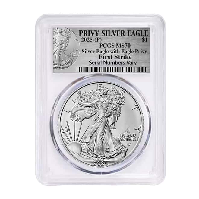 2025 Eagle Privy 1 oz Silver American Eagle PCGS MS 70 FS