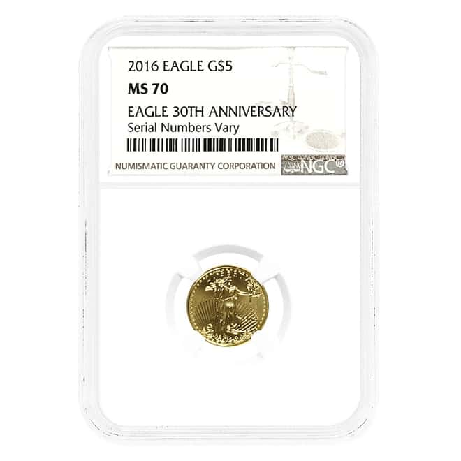 2016 1/10 oz Gold American Eagle NGC MS 70 | Bullion Exchanges